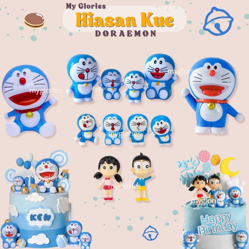 Jual Hiasan Kue Figure Set Doraemon Topper Cake Happy Birthday Ulang ...