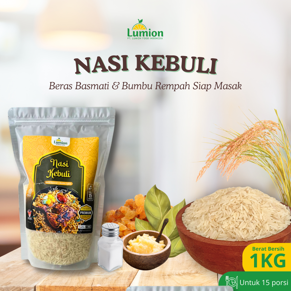 Jual Nasi KEBULI Lumion PORSI 15 Orang Beras Basmati 1kg dengan Rempah ...