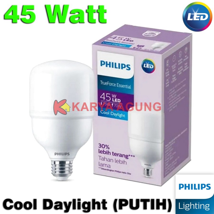 Jual Lampu LED Philips 45W TrueForce Essential Bohlam Besar TForce 45 Watt | Shopee Indonesia