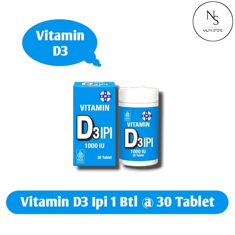 Jual Vitamin D3 IPI 1 Btl @ 30 Tablet (Memenuhi Kebutuhan Vitamin D ...
