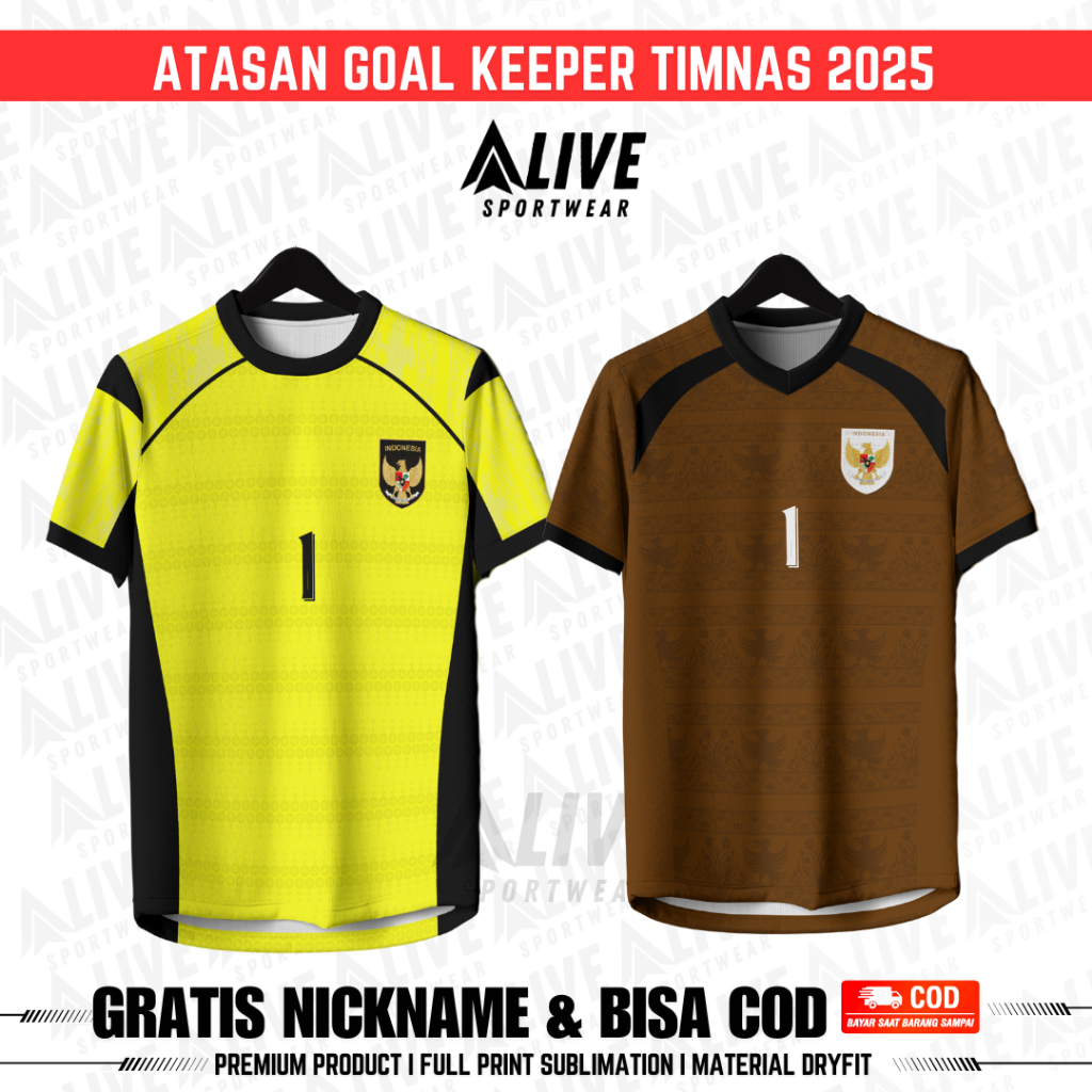 Jual Jersey KIPER TIMNAS Terbaru 2025 Gratis Pasang Nama dan Nomor Punggung | Shopee Indonesia
