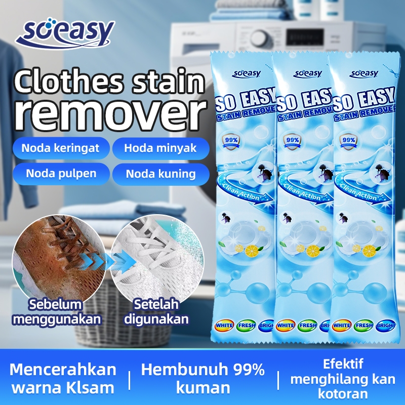 Jual SO EASY Cloth Stain Remover Menghilangkan Noda Membandel Pada Pakaian Oxy Bubuk/ Detergent ...