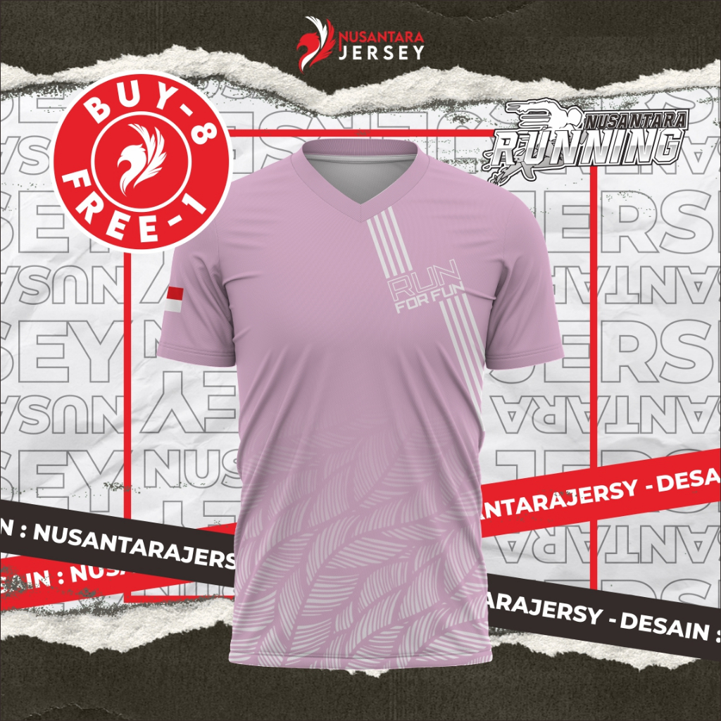 Jual jersey custom full printing Running Series 5 pinky fun patten ...
