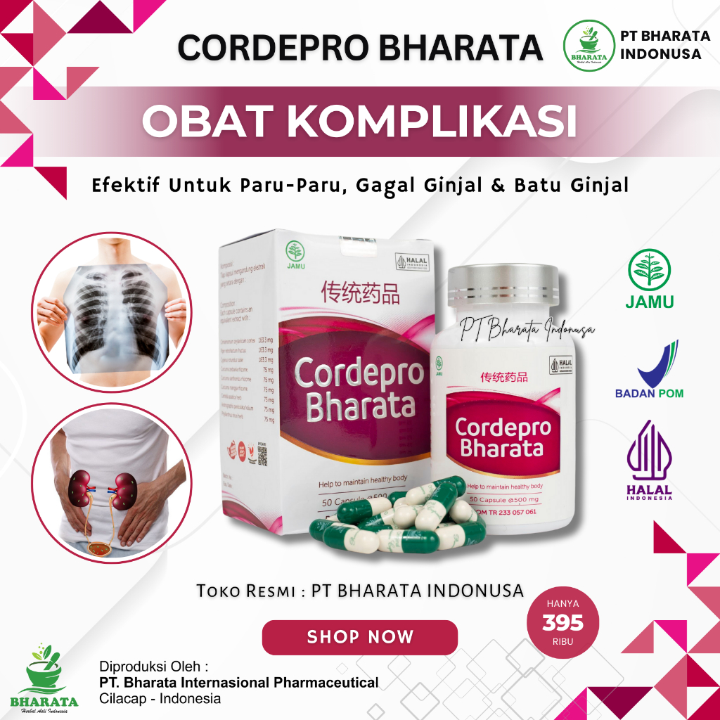 Jual Cordepro Bharata Obat Komplikasi Gagal Ginjal Jantung Paru Paru ...