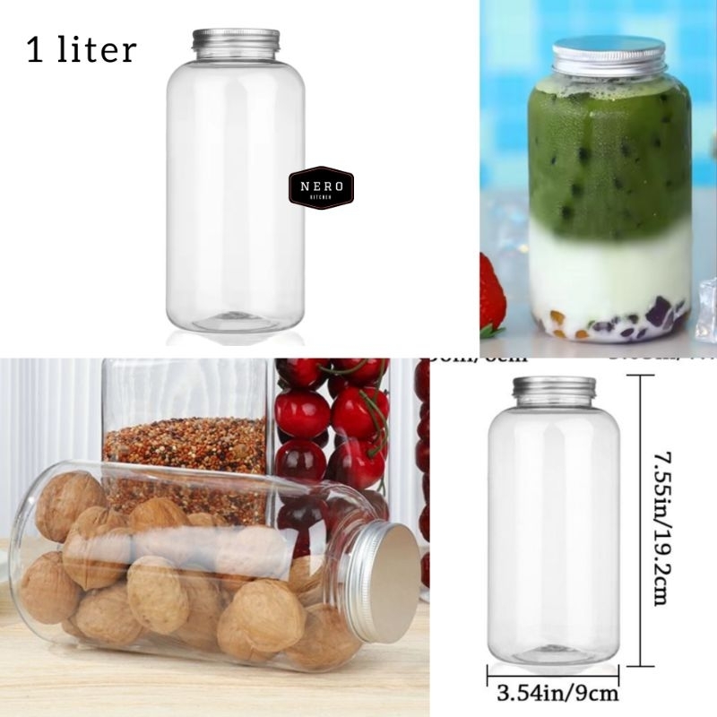 Jual Botol Bening Tabung 1000ml (1 Liter) Plastik / Botol Plastik ...