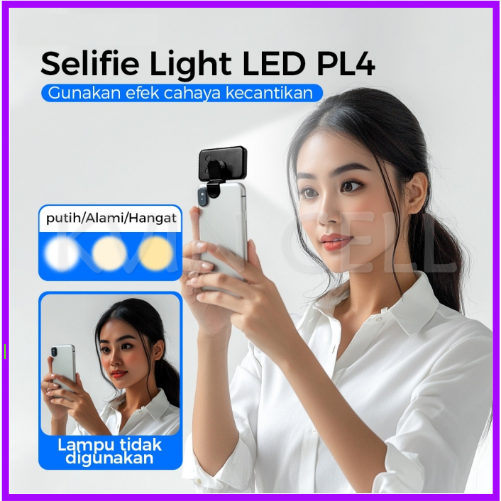 Jual PL4 Lighting Konten 3 Warna Portable LED Light untuk Selfie dan ...