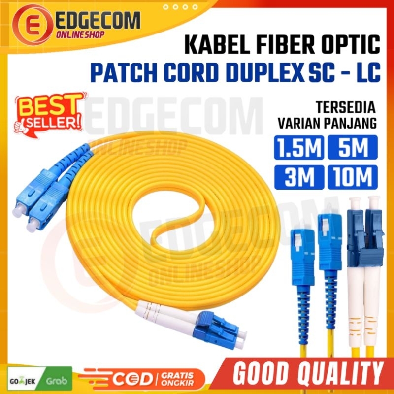 Jual Kabel Fiber Optic Dual FO SC - LC Duplex 1.5 / 3 / 5 / 10 Meter | Shopee Indonesia