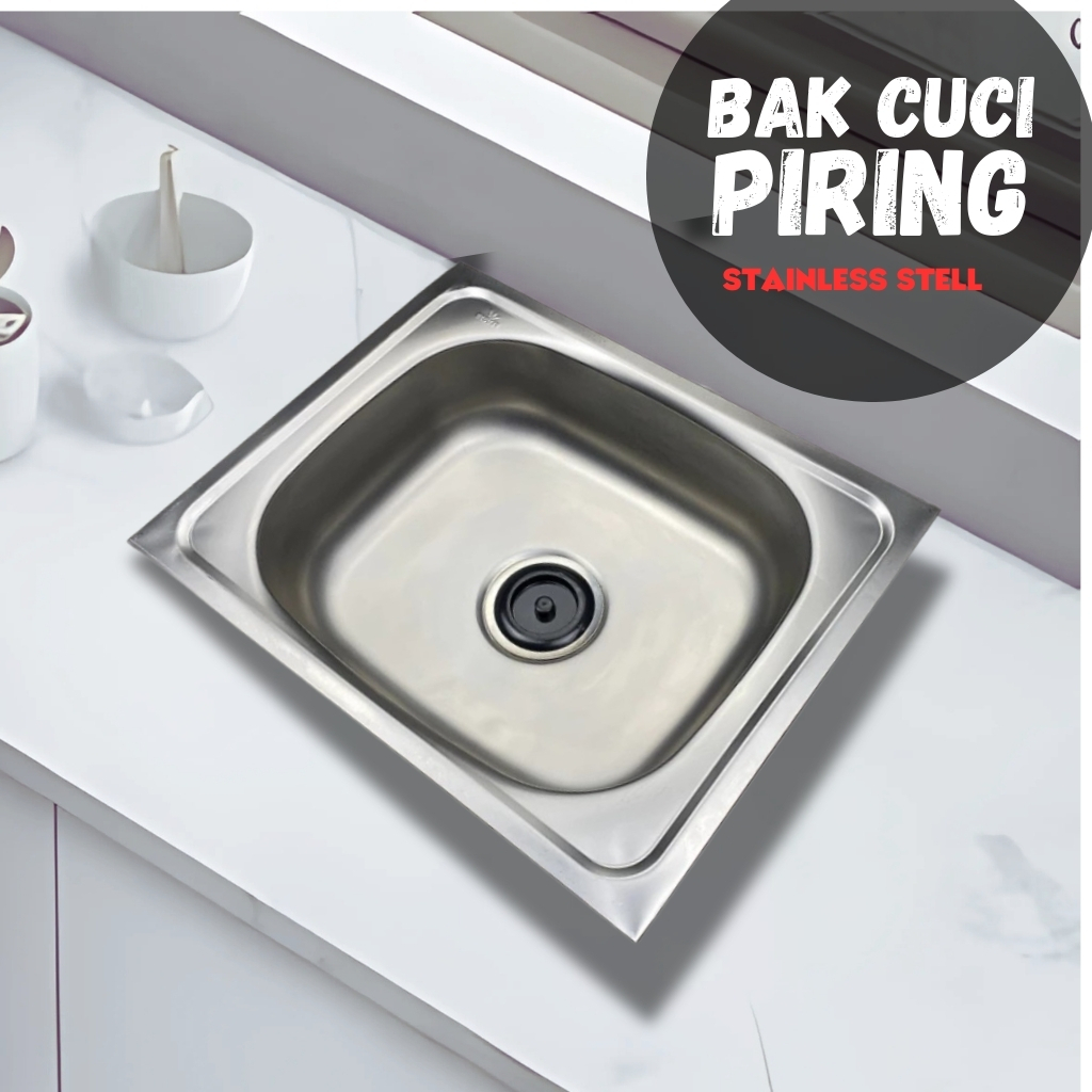 Jual Bak Cuci Piring Wastafel Sink Stainless Steel Dapur Tebal Satu ...