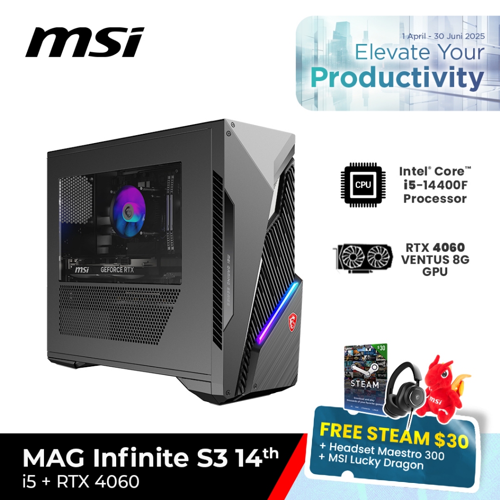 Jual MSI MAG Infinite S3 14th [i5-14400F | RTX 4060 | 16GB | 1TB ...
