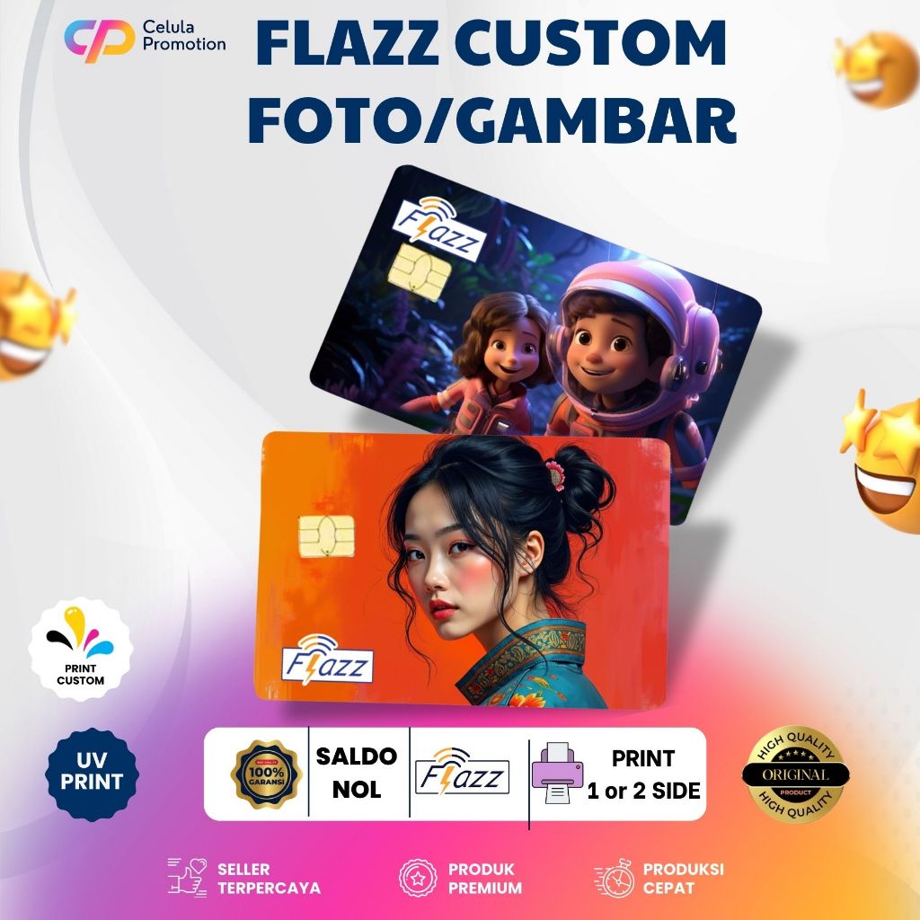 Jual Kartu Flazz BCA Print custom Foto Gambar Saldo Nol kualitas ...