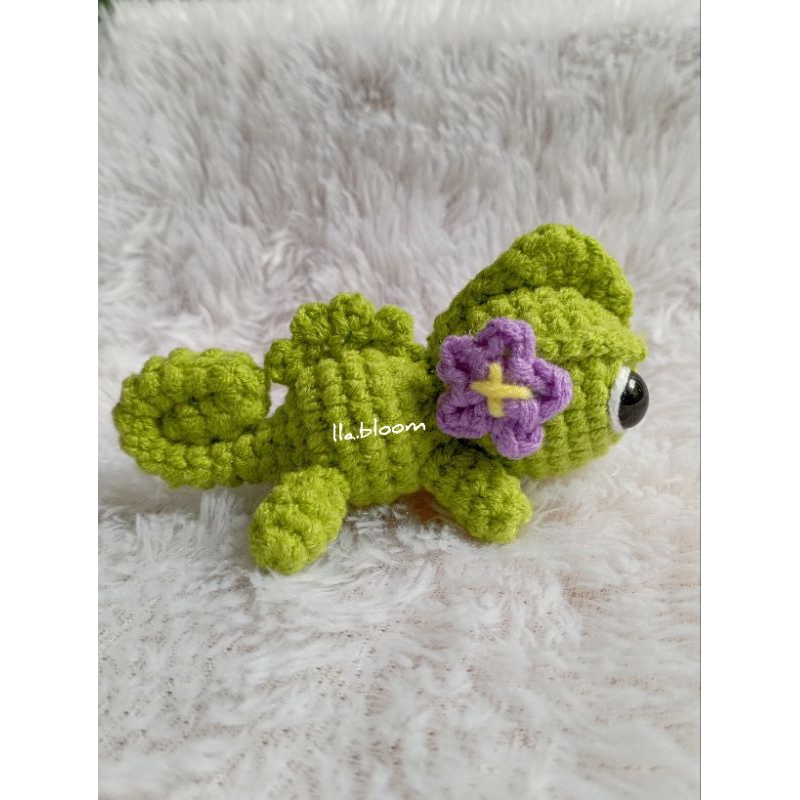 Jual Pascal Rapunzel chameleon crochet/ bunglon Pascal/amigurumi Pascal ...