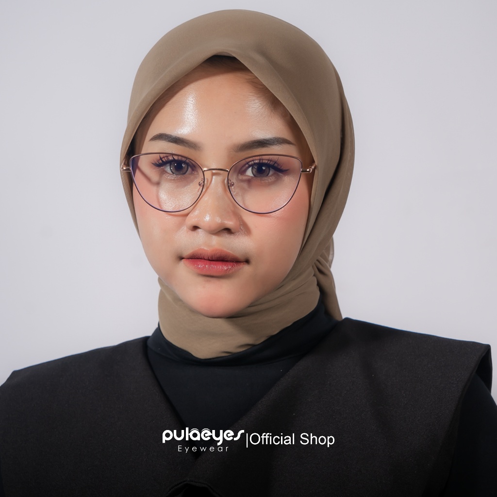 Jual Pulaeyes Eyewear Kacamata Minus Bentuk Cat Eye Bahan Metal Lensa ...