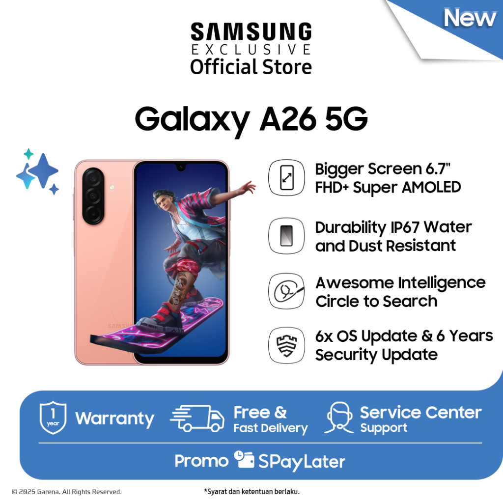 Jual Samsung Galaxy A26 5G 8/256 GB - Peach Pink Galaxy AI | Smartphone ...