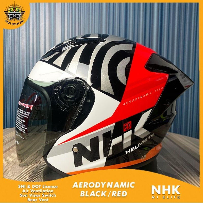 Jual Helm NHK R1 Elite motif Aero Dinamic | Helm Half Face NHK Original ...
