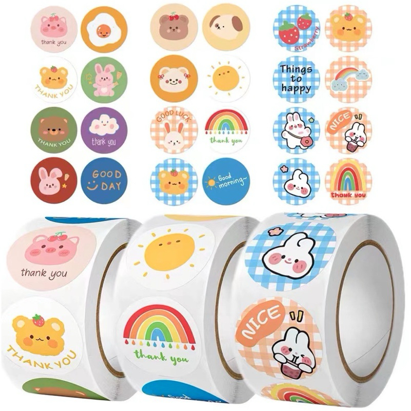 Jual 300pcs Stiker Selamat Menikmati Sticker Bulat Roll Makanan Kue ...