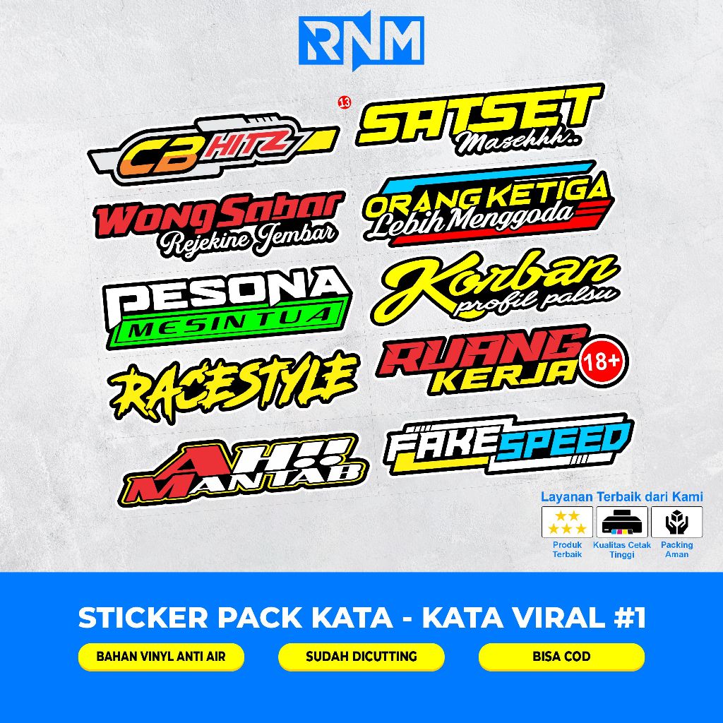 Jual STICKER PACK MOTOR KATA-KATA KEREN | VOL 13 | Shopee Indonesia