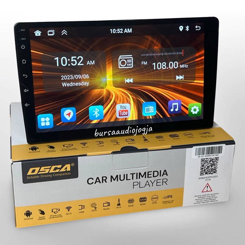 Jual Head unit Android 9 inch OSCA SC-9399 2GB+64GB Carplay Android ...