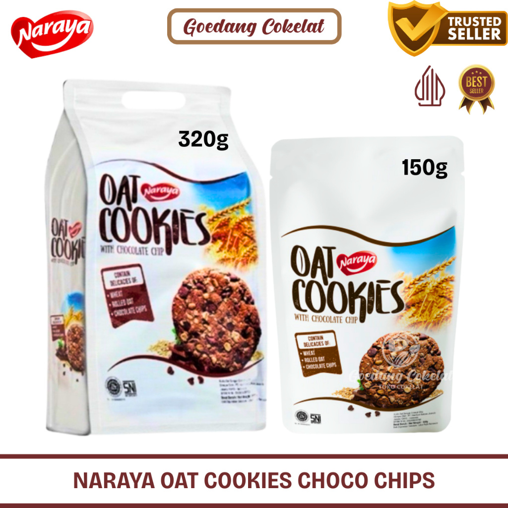 Jual Naraya Oat Cookies With Chocolate Chips Oat Sereal Granola 320g ...
