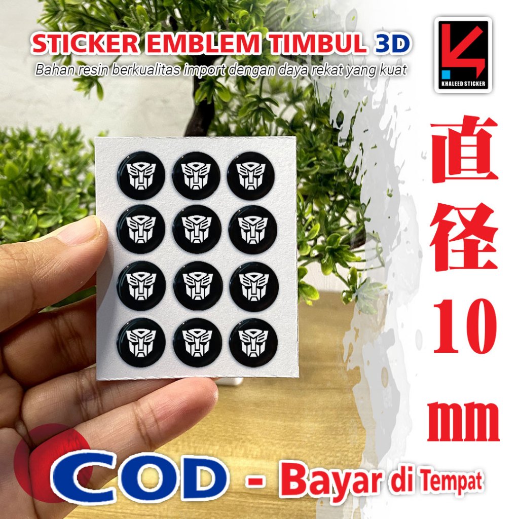 Jual EMBLEM TRANSFORMER AUTOBOTS TIMBUL 12Pcs STIKER MOTOR 10 MM EMBLEM ...