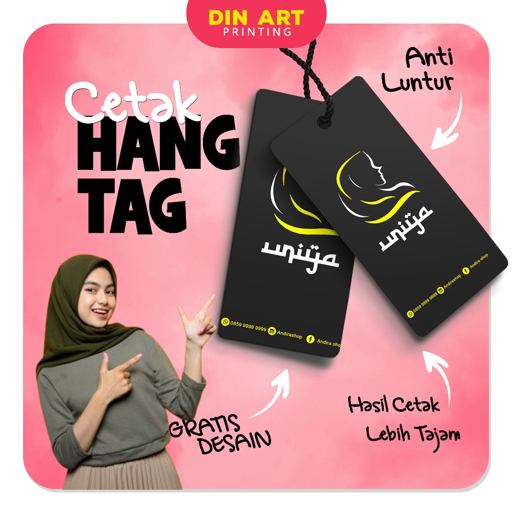 Jual (GRATIS TALI) CETAK HANGTAG BAJU - LABEL BAJU – GRATIS DESAIN ...