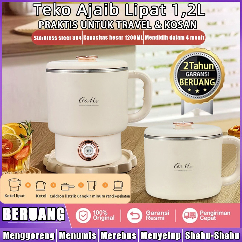 Jual 【GRATIS TAS】MAGIC TEKO LISTRIK PORTABEL LIPAT 1,2L - 304 STAINLESS STEEL | 600W MULTIFUNGSI ...