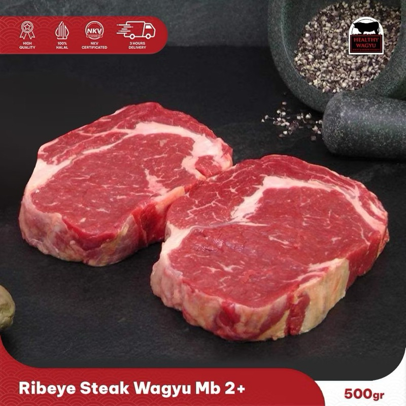 Jual [WAGYU] Daging Sapi Steak Ribeye MB 2-3 Australia 2s 500g | Shopee Indonesia