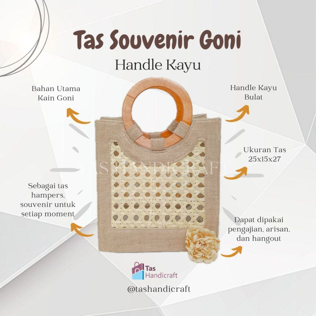 Jual Tas Hampers Goni Handle Kayu Eksklusif | Tas Souvenir Custom Etnik ...