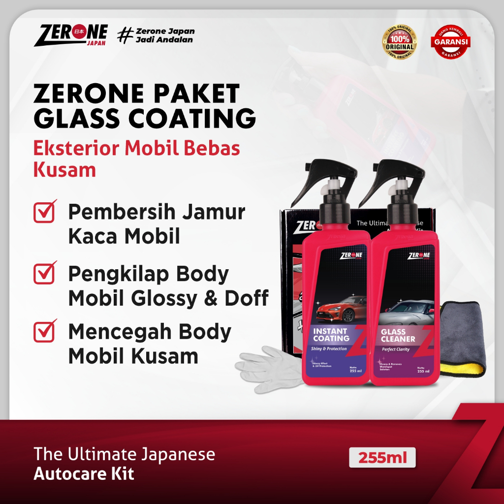 Jual Zerone Japan Paket Glass Coating Pembersih Jamur Kaca Mobil Nano ...