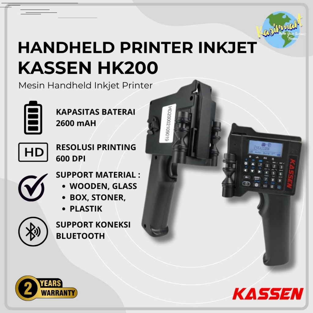 Jual Kassen HK200 Printer Inkjet Handheld Portable Kassen HK 200 Mesin Pencetak Tanggal Produksi ...