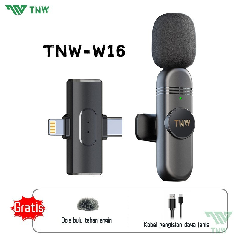 Jual TNW W16 2 In 1 Wireless Microphone Clip On Mic Portable Microphone ...