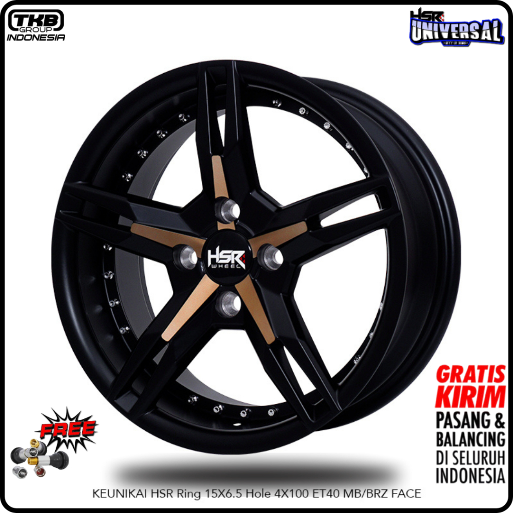 Jual VELG MOBIL RACING R15 MODEL HSR KEUNIKAI VELG PALANG 5 LUBANG 4x100 MB BRONZE FACE(Harga ...