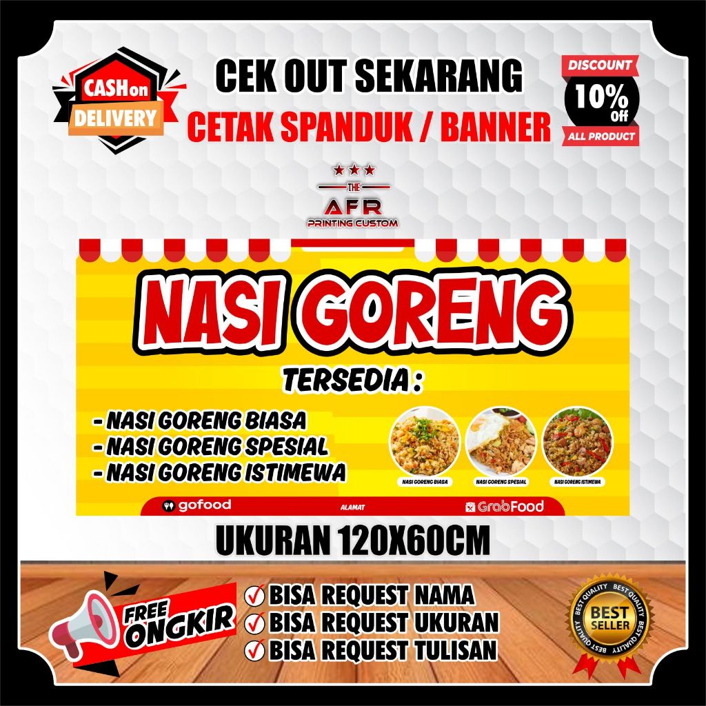 Jual Spanduk Nasi Goreng Viral Paling dicari/ Banner Jualan Nasi Goreng ...