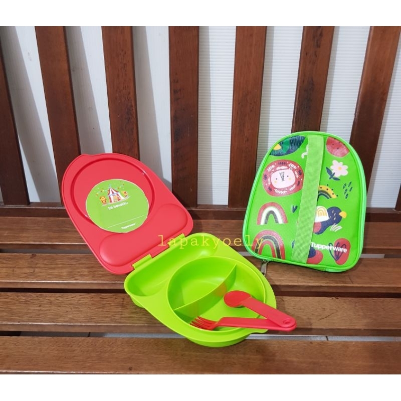 Jual tempat bekal anak kiddos lunch set plus tas tupperware | Shopee ...