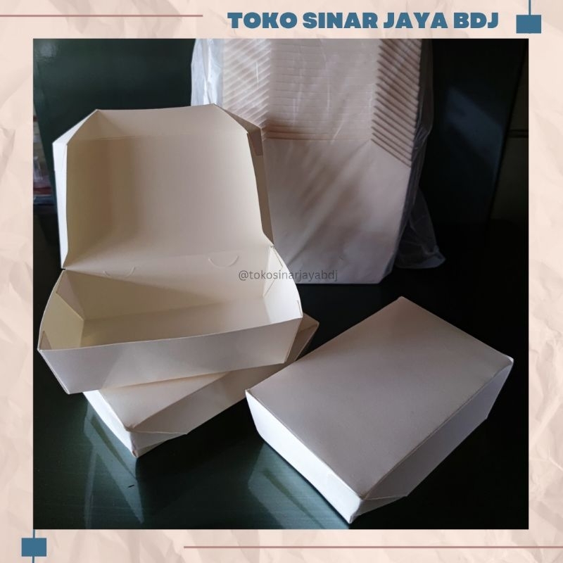 Jual [SJ] PAPER LUNCH BOX FOODGRADE KOTAK MAKAN FOOD TRAY LAMINASI ...