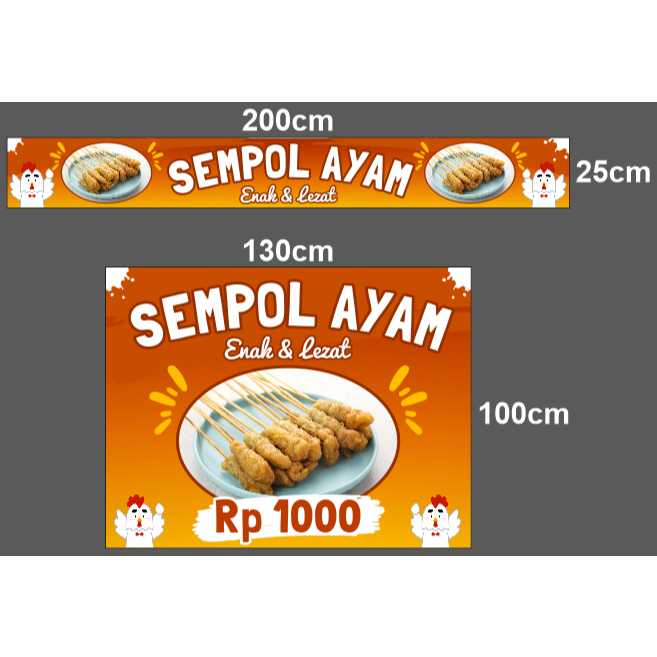Jual Custom Banner Sempol ukuran 200cm x 25cm & 130cm x 100cm | Custom ...