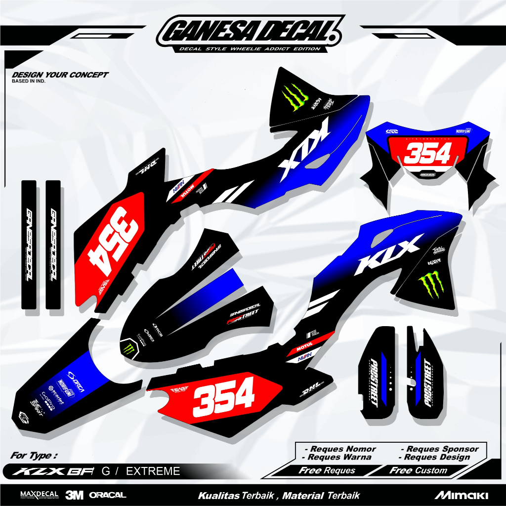 Jual Decal Stiker KLX BF 150 Premium Full Body - Sticker Dekal Motor ...