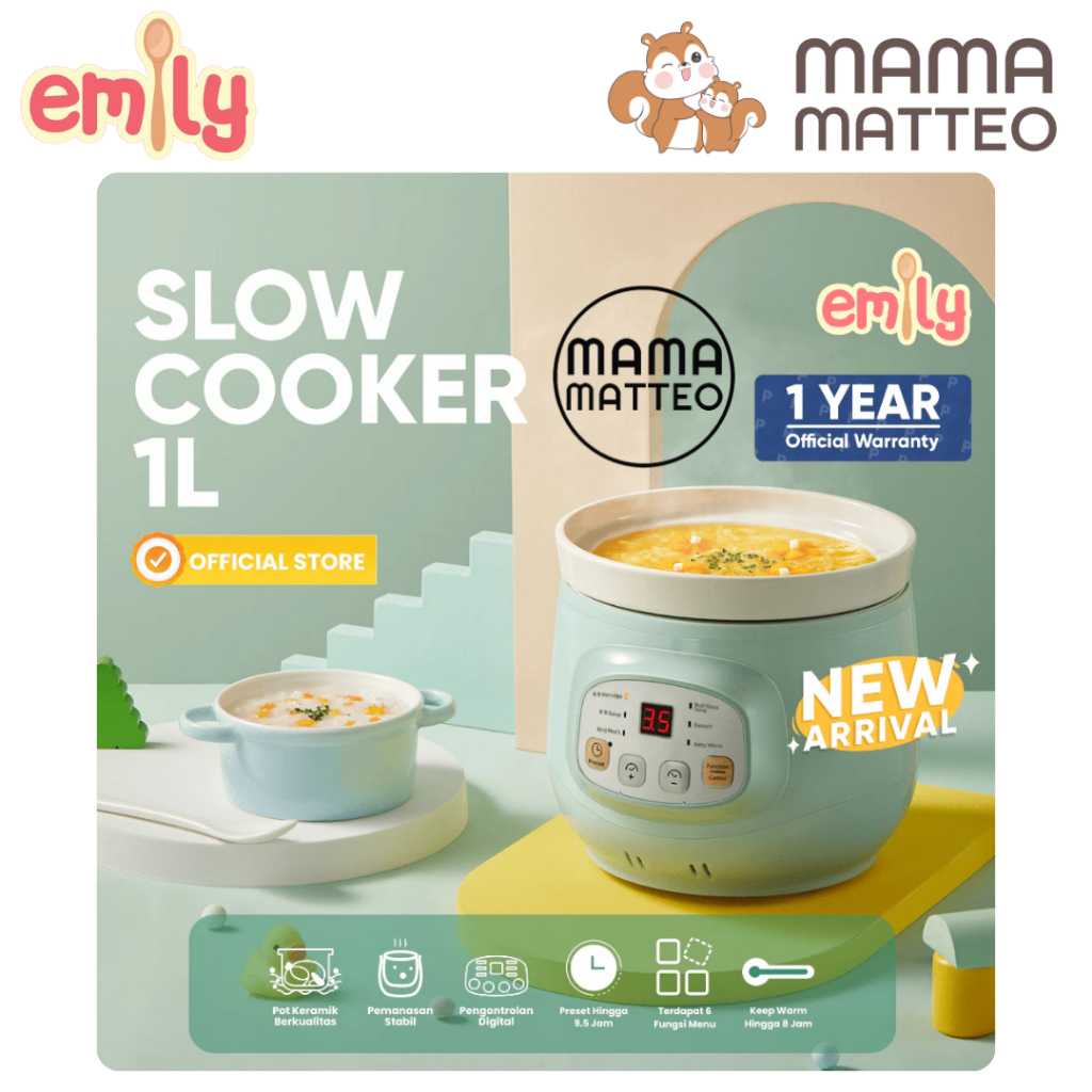 Jual EMILY Slow Cooker 1 Liter / Panci Keramik Baby Food MPASI Cooker ...