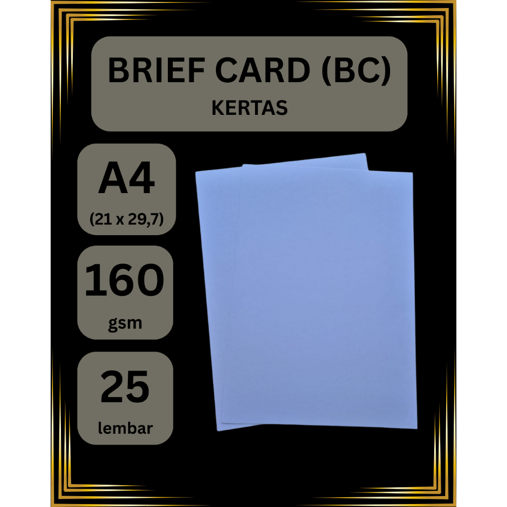 Jual KERTAS BRIEF CARD (BC) 160 gsm A4 Isi 25 Lbr Undangan Kartu Nama ...