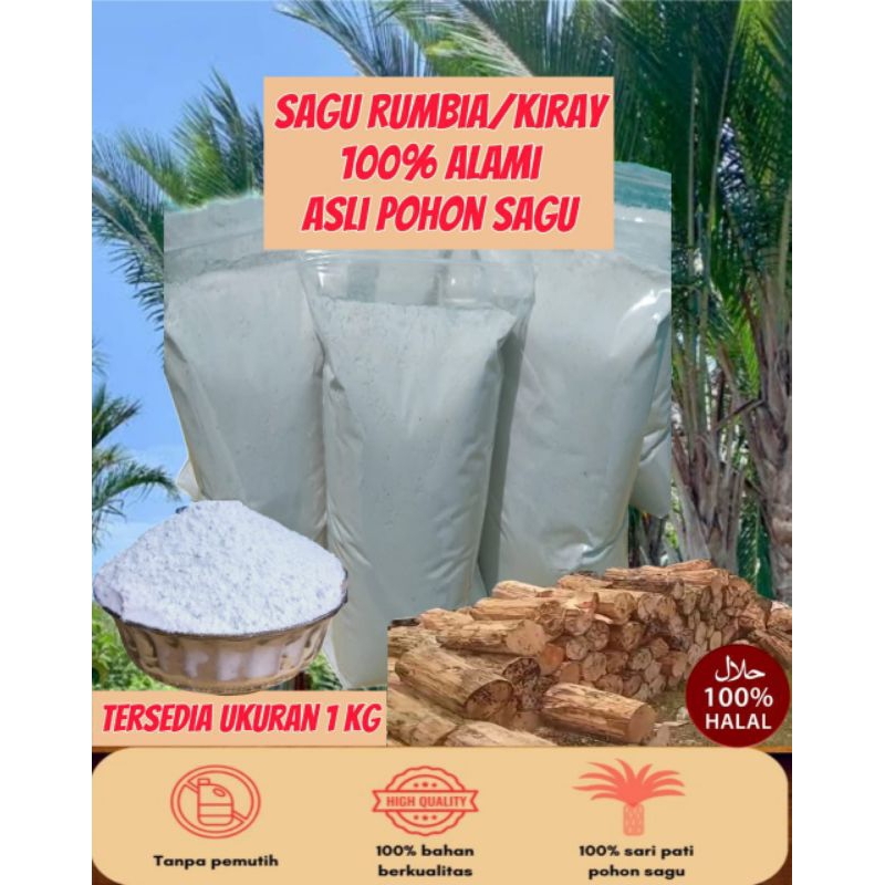 Jual Sagu kering asli rumbia/aren dari pohon sago kiray kemasan 1kg ...