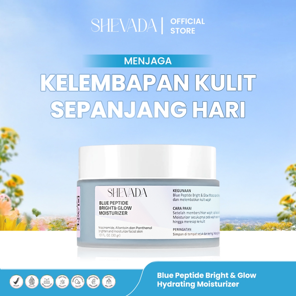 Jual SHEVADA - Blue Peptide Bright & Glow Moisturizer | Shopee Indonesia