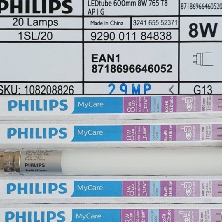 Jual QH LAMPU TL LED ECOFIT 8W 8 Watt 60CM 60 Cm PHILIPS LED T8 TUBE | Shopee Indonesia