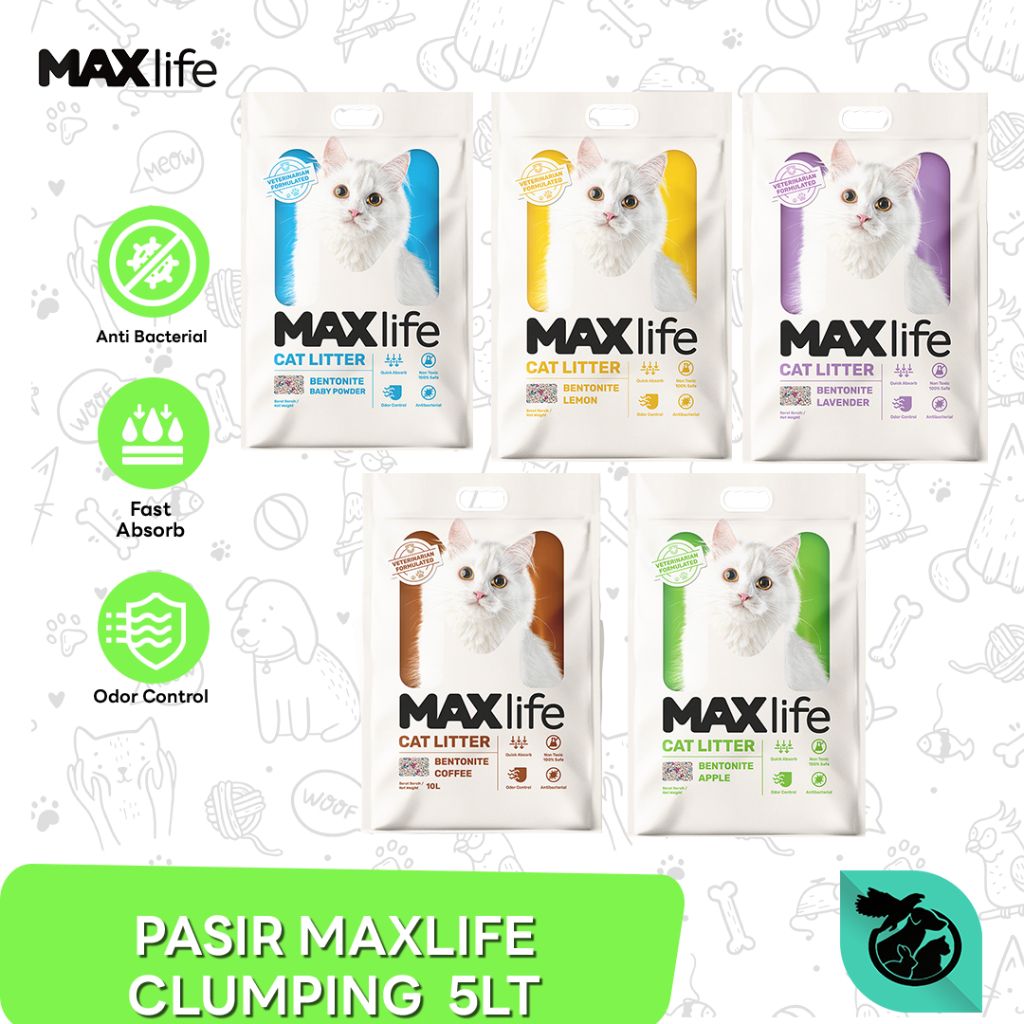 Jual Pasir Kucing Maxlife Gumpal Wangi Clumping Bentonite 5 Liter | Shopee Indonesia