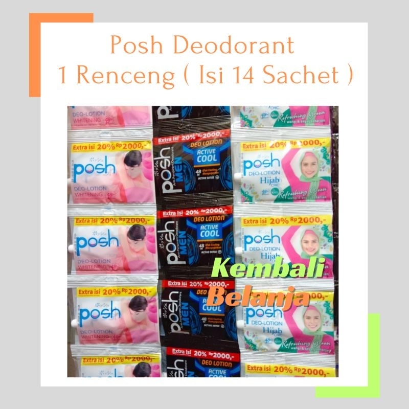 Jual 1 Renceng Isi 14 Sachet Posh Deo Lotion/ Posh Deo Lotion Sachet ...