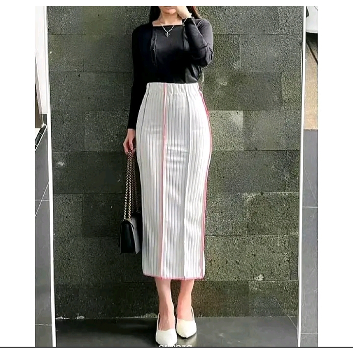 Jual Rok Skirt Rainbow Jumbo Rok Span Rainbow Hornet Rok Korean Knit ...