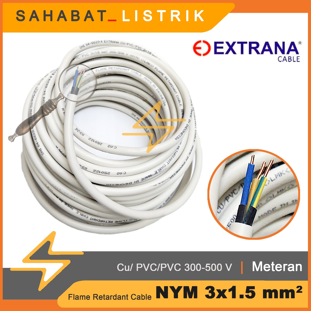 Jual KABEL LISTRIK EXTRANA NYM 3X1.5 3X1,5 HARGA PER METER | Shopee Indonesia