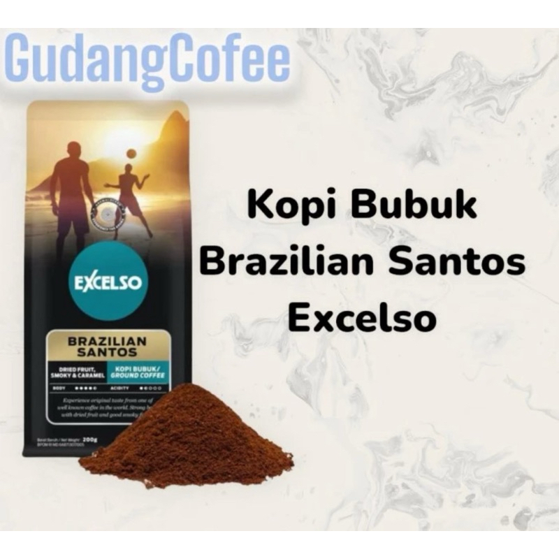 Jual Kopi Excelso Brazillian Santos Bubuk 200g | Shopee Indonesia