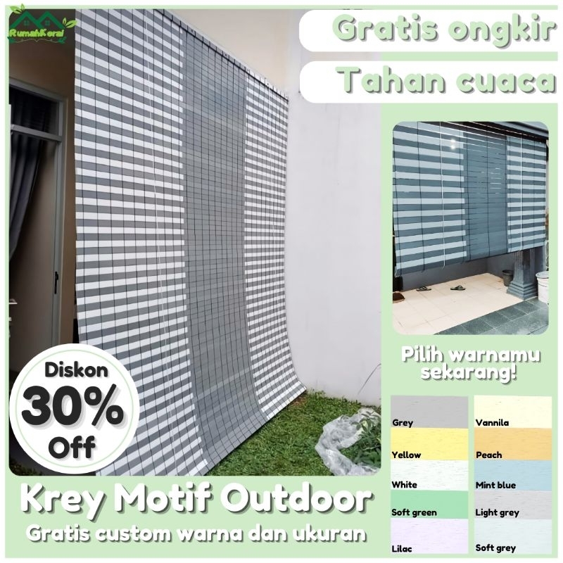 Jual Kerey Tirai Kayu PVC Estetik & Stylish Untuk Outdoor Ukuran 250cm× ...