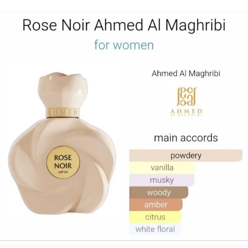Jual Parfum Viral Arab Rose Noir By Ahmed Al Maghribi New MURAH | Shopee Indonesia
