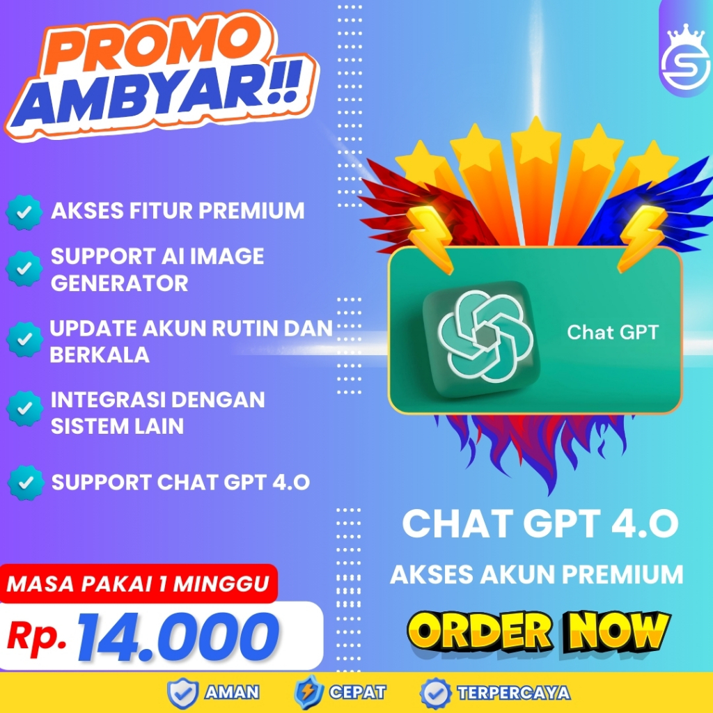 Jual ChatGPT 4.O - Open AI - Solusi Untuk Semua Masalah Dengan Bantuan AI Chat | Shopee Indonesia