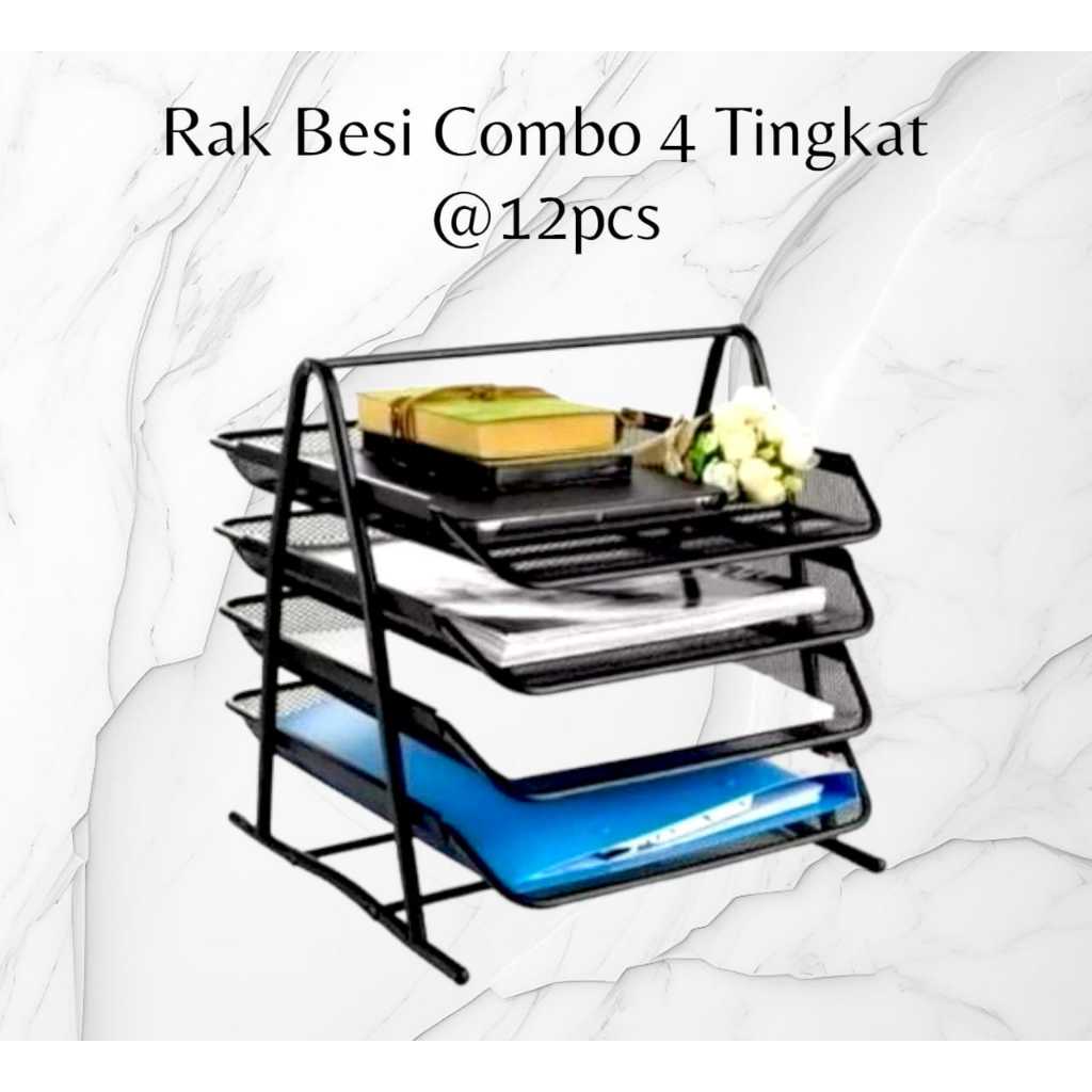 Jual RAK KERTAS DOKUMEN SURAT/ BESI COMBO 4 TINGKAT / RAK BESI TINGKAT ...